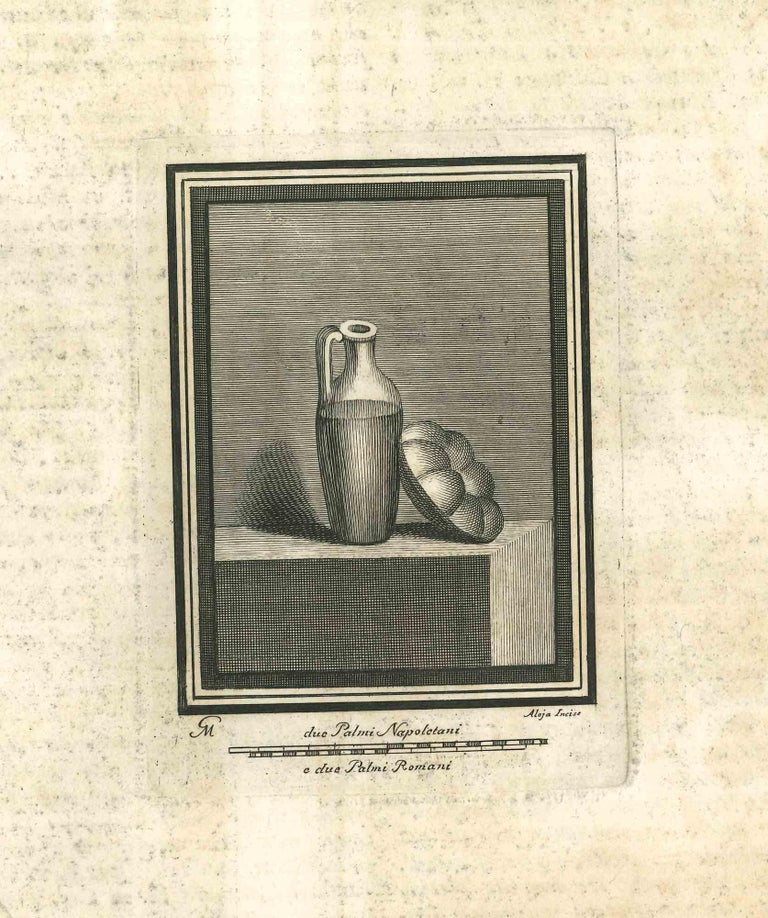 Vincenzo Aloja - Ancient Roman Still Life - Original Etching by ...