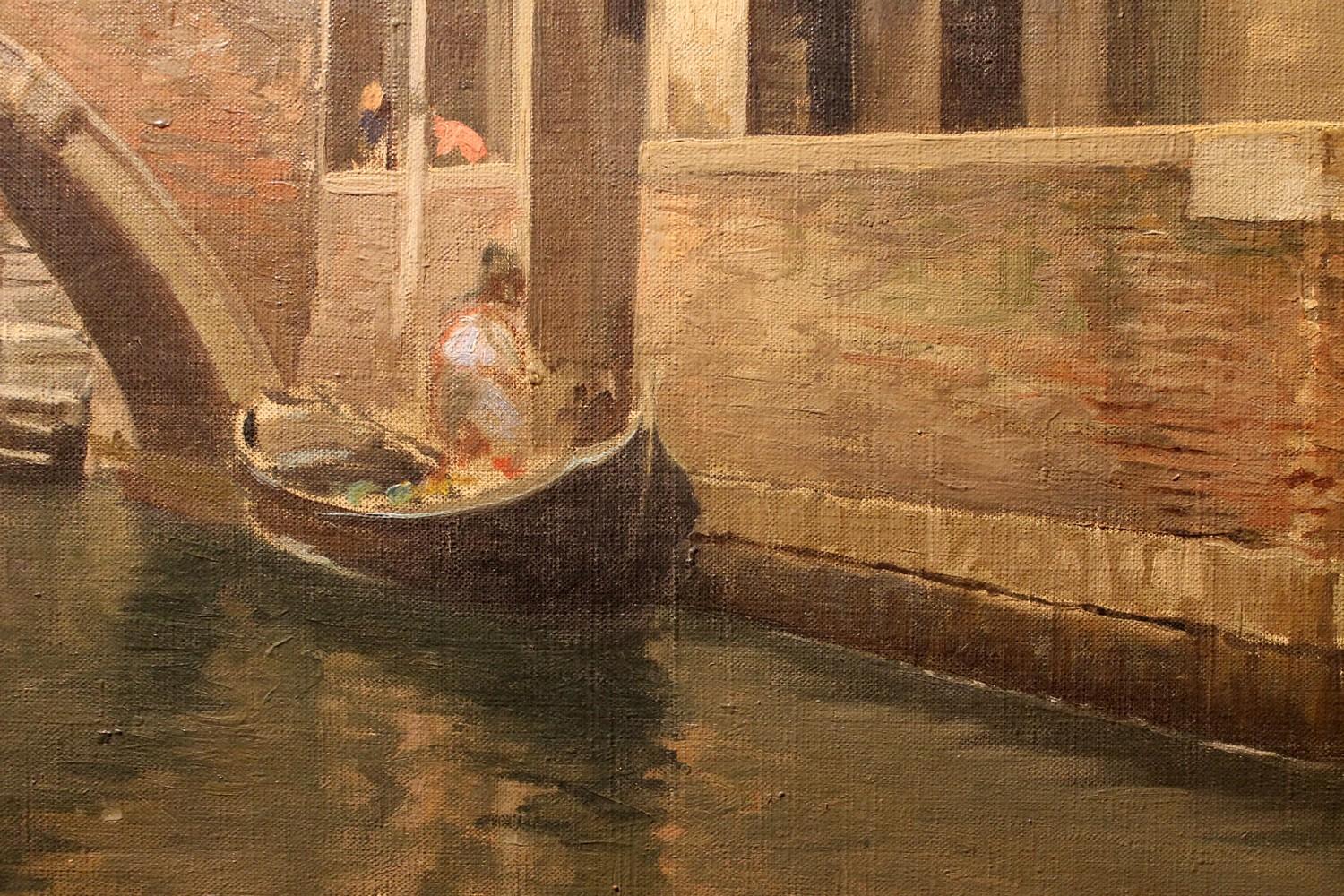 Vincenzo Caprile - View of Canal in Venice Landscape with Architectures ...