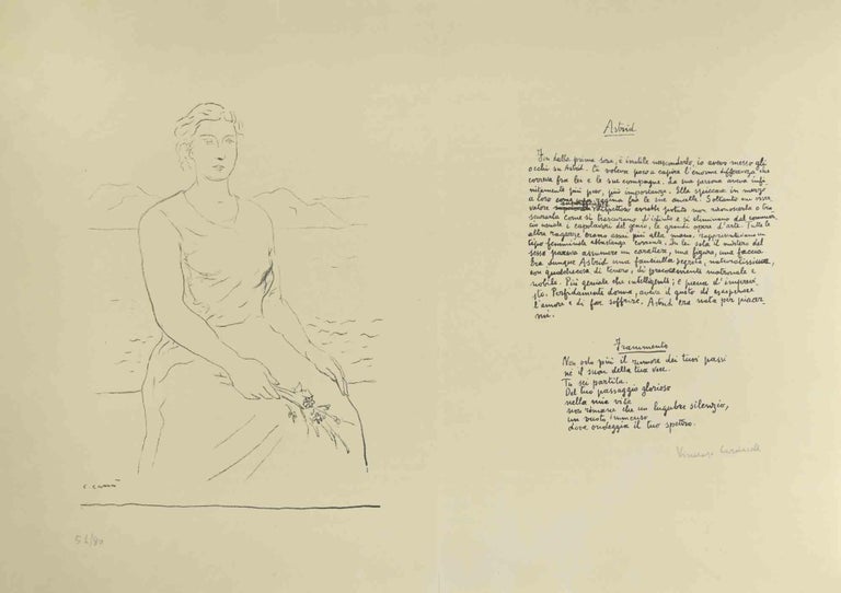 Vincenzo Cardarelli and Carlo Carrà - Astrid - Lithograph by Vincenzo ...