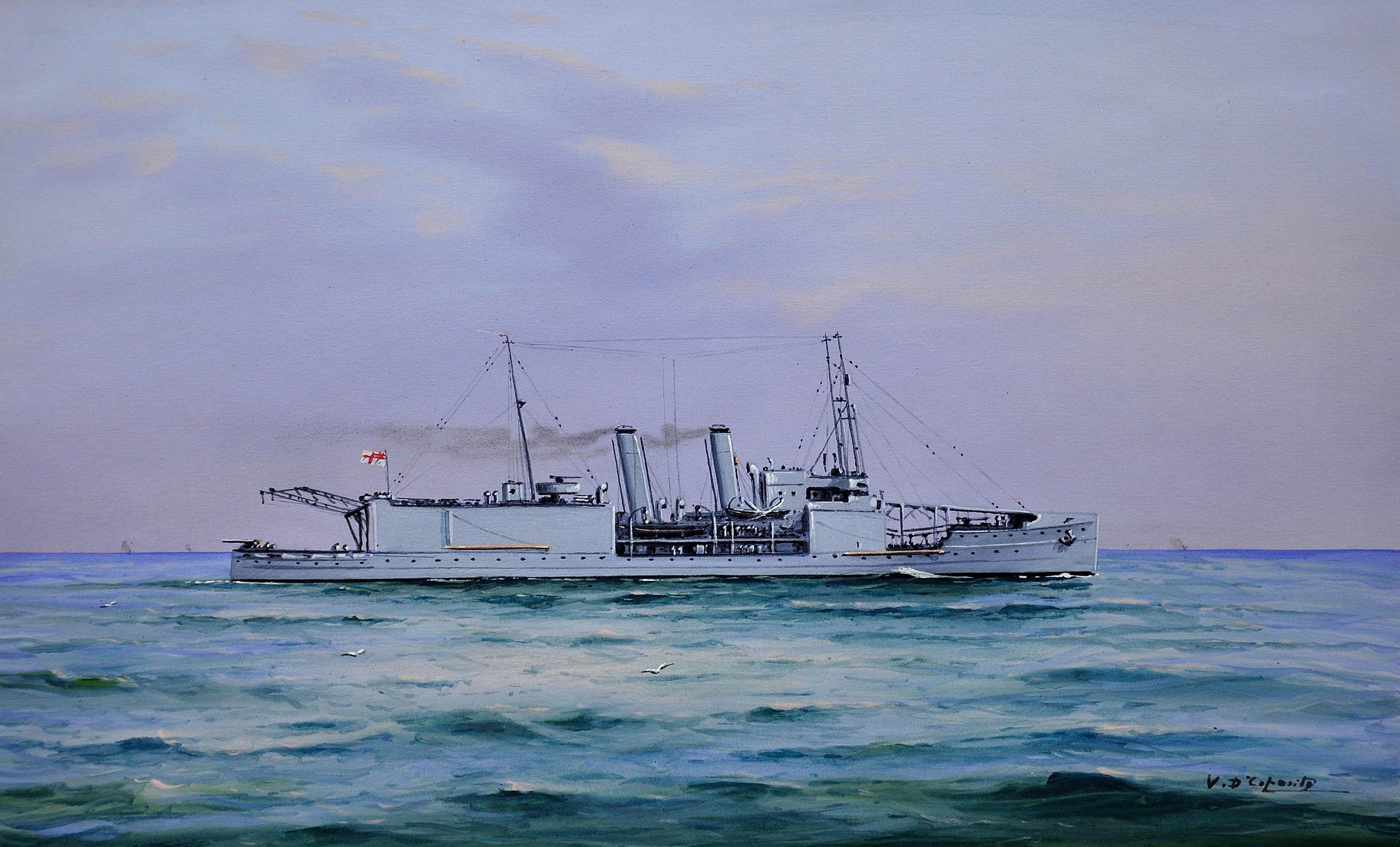 Vincenzo D'Esposito - HMS Nairana. Royal Navy Seaplane Carrier. Float ...