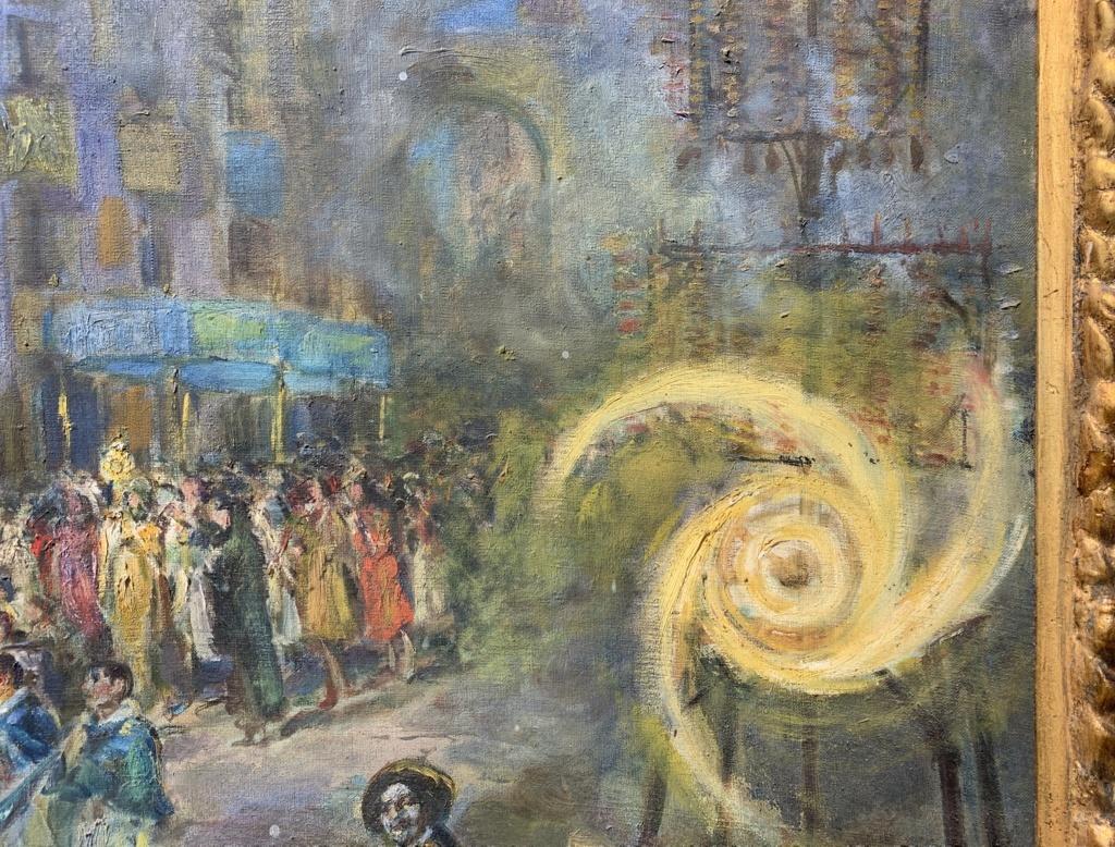 Vincenzo la Bella - Early 20th century Italian figure painting - Naples Festival - Oil on canvas ...