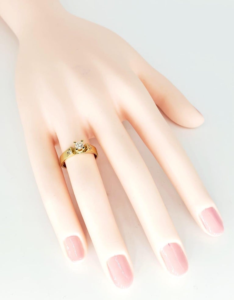 Vintage 0.30 Carat Diamonds Engagement Ring 18k Solid Gold For Sale at ...