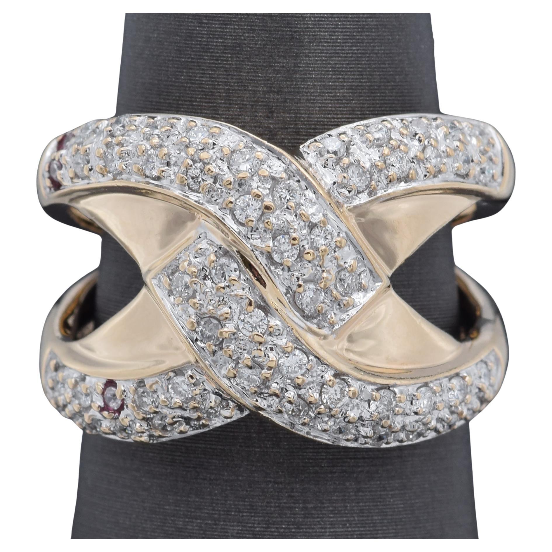 Celine Interlocking Gold Band Ring at 1stDibs | interlocking band ring