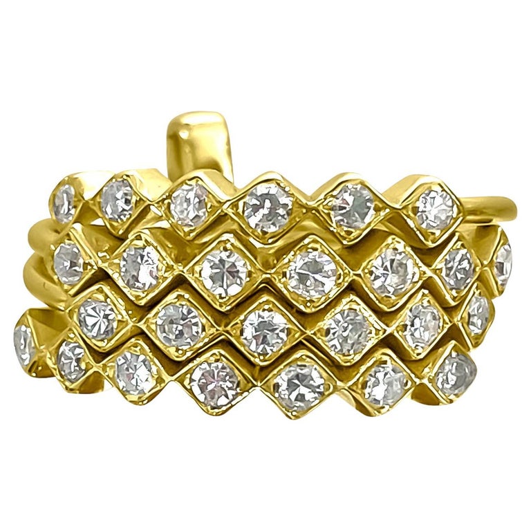 Vintage 1.00 Carat Diamond Stackable Ring in 14k Gold For Sale at 1stDibs