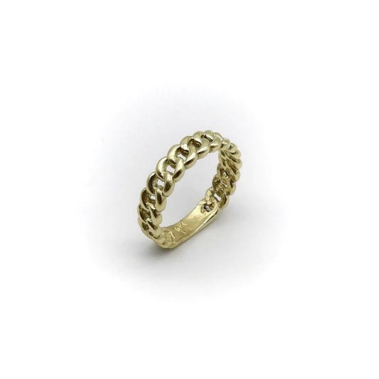 Vintage 10K Gold Curb Link Ring For Sale at 1stDibs