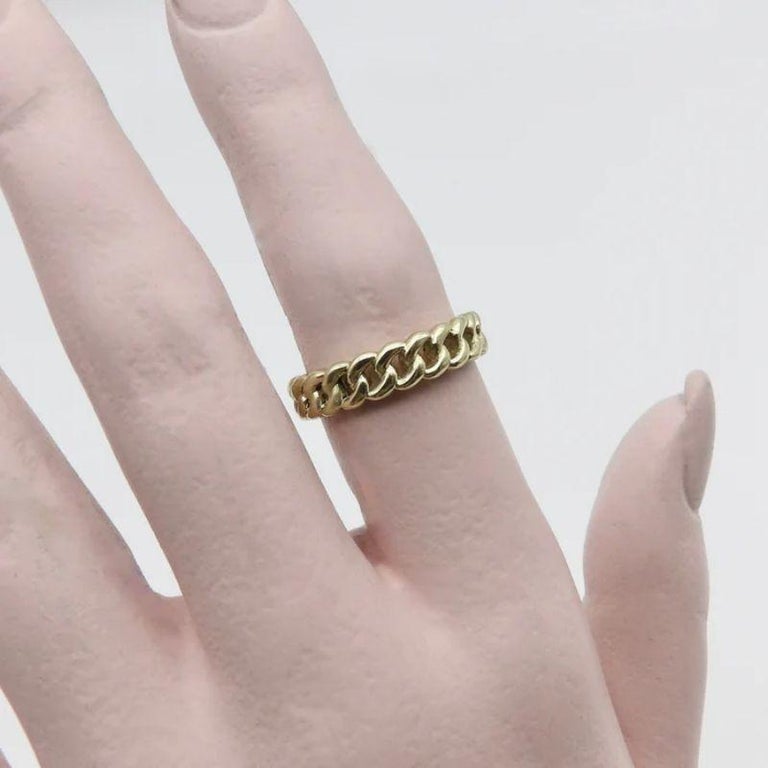 Vintage 10K Gold Curb Link Ring For Sale at 1stDibs