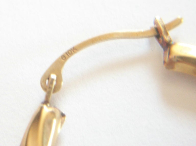 Vintage 10k Yellow Gold Twisted Hoop Earrings, Signed, U.S.A., circa ...