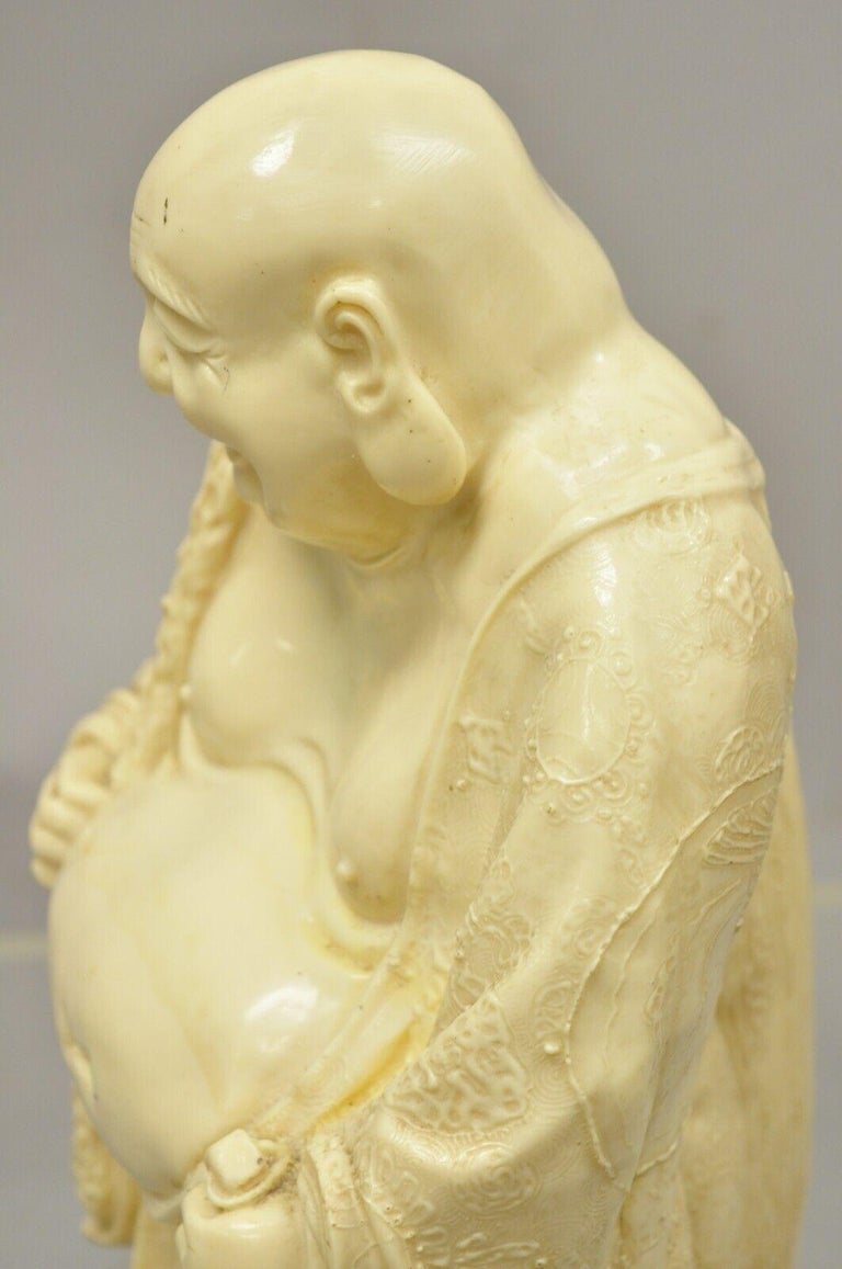 Vintage Resin Laughing Buddah Statue Sculpture Figure For Sale at 1stDibs
