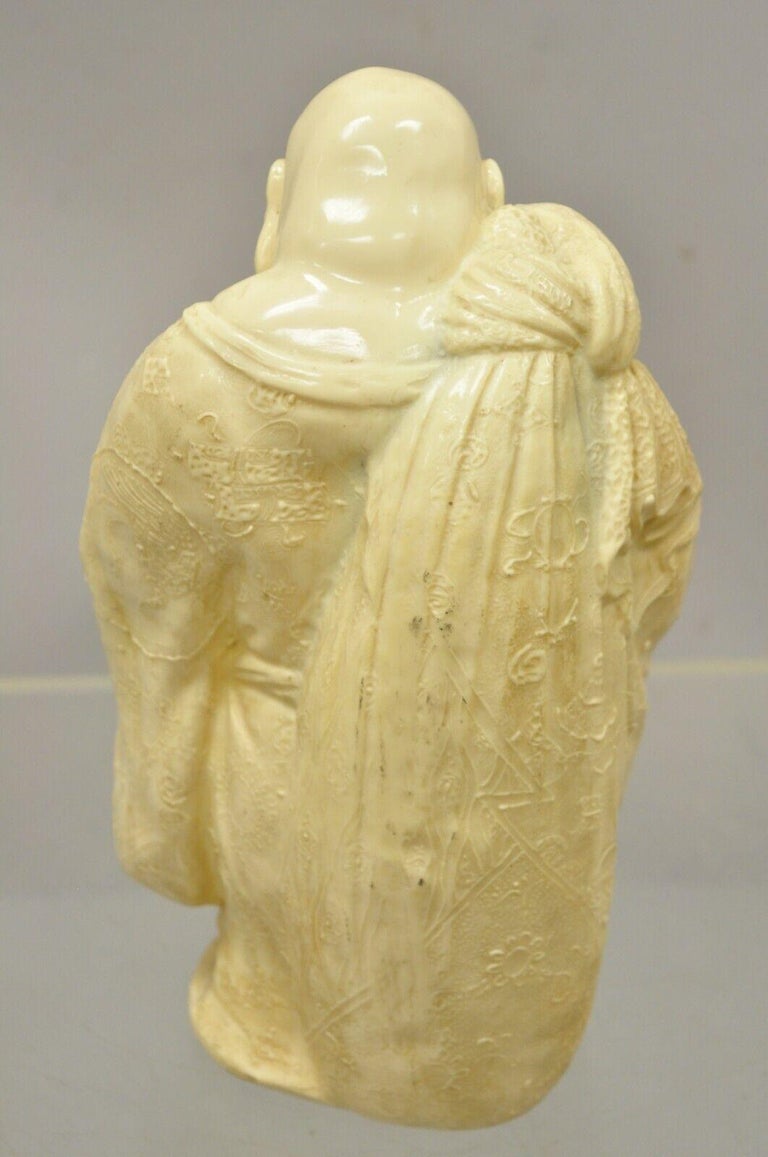Vintage Resin Laughing Buddah Statue Sculpture Figure For Sale at 1stDibs