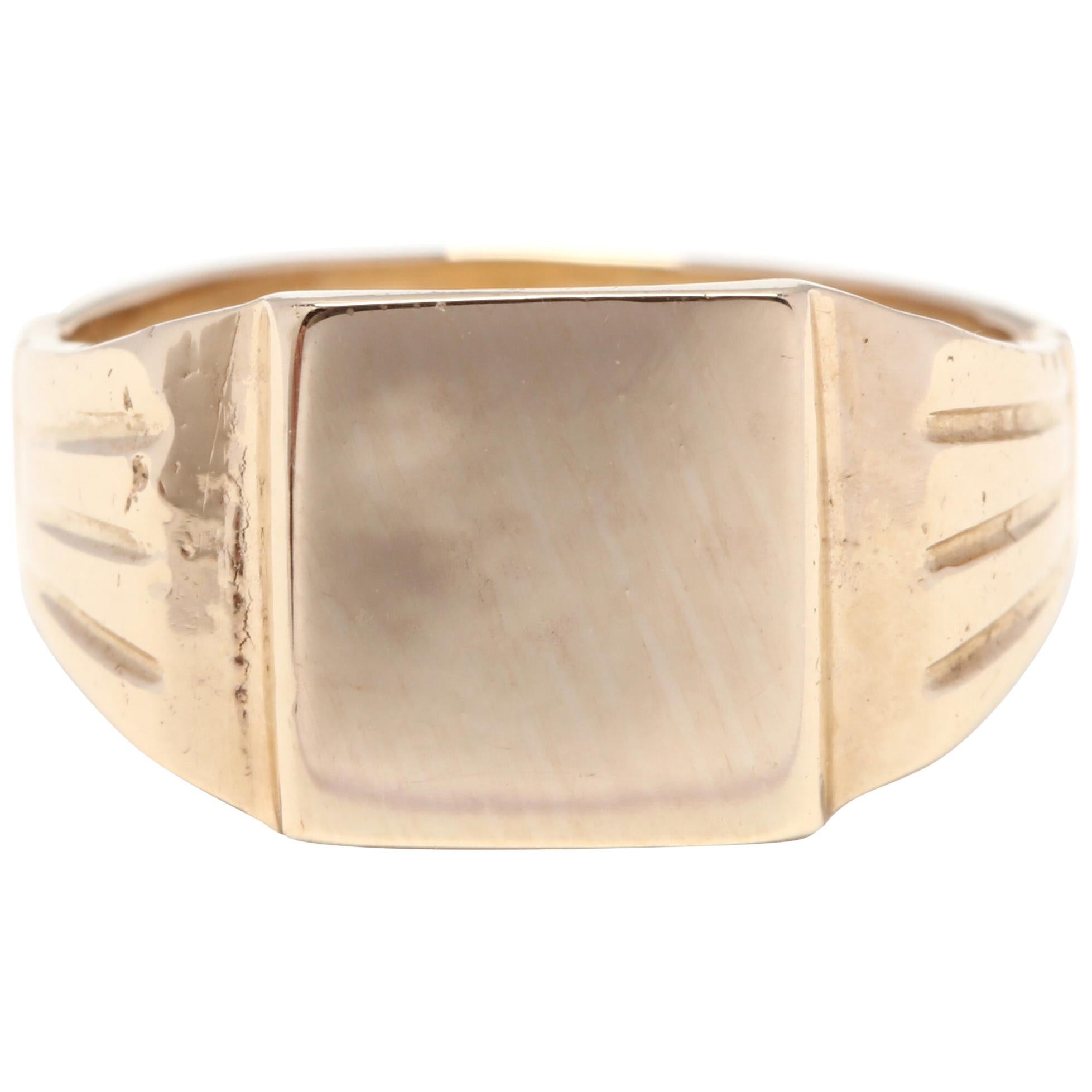 Art Nouveau Gold Signet Ring at 1stdibs