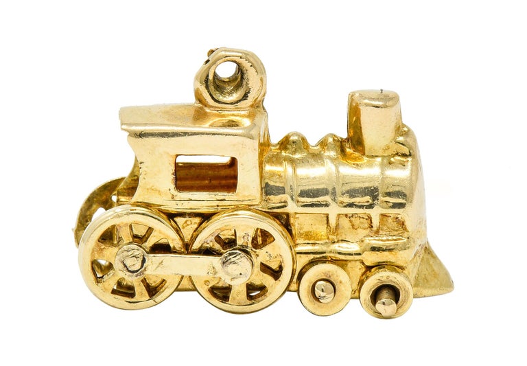 Vintage 14 Karat Gold Steam Engine Train Charm at 1stDibs