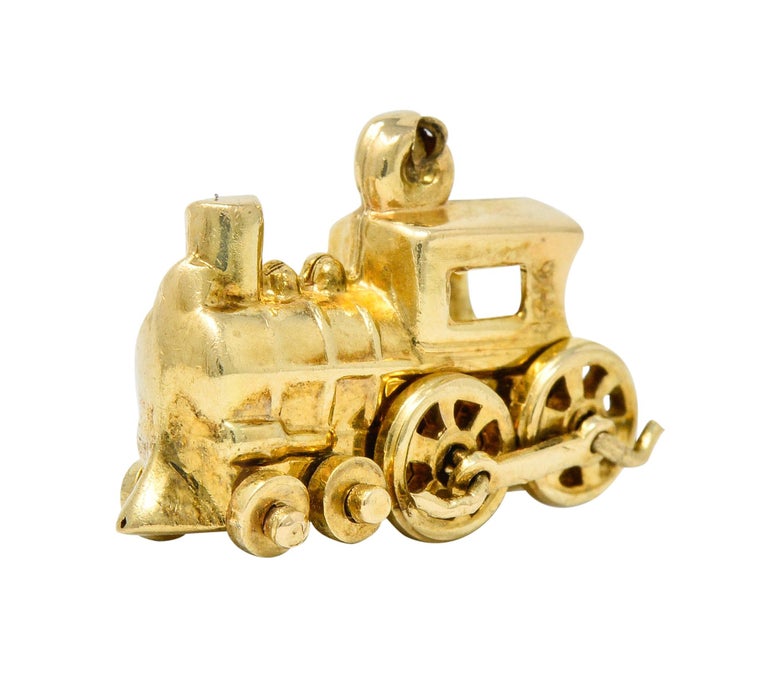 Vintage 14 Karat Gold Steam Engine Train Charm at 1stDibs