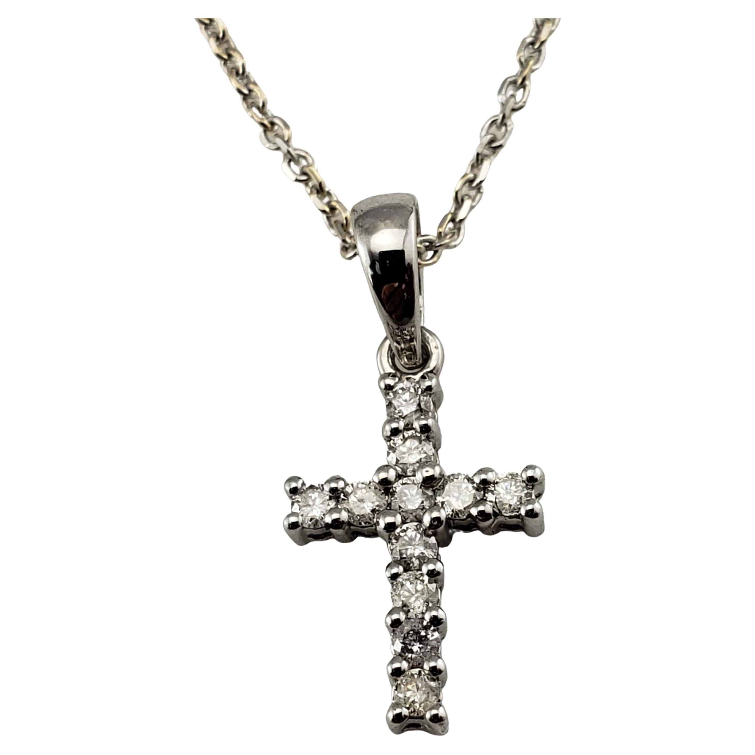 Vintage 14 Karat White Gold Sapphire and Diamond Cross Pendant at ...