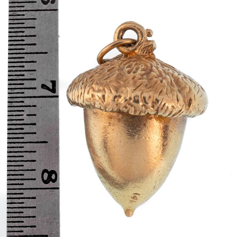 Vintage 14 Karat Yellow Gold Acorn Charm at 1stDibs