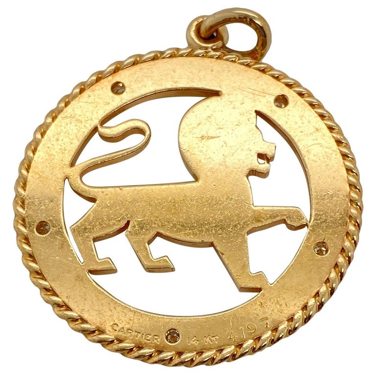 Vintage 14 Karat Yellow Gold Cartier Leo Charm at 1stDibs