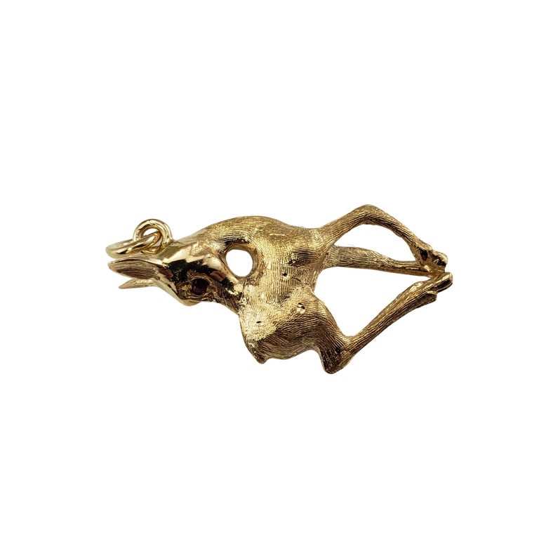 14 Karat Yellow Gold Deer Charm For Sale at 1stDibs