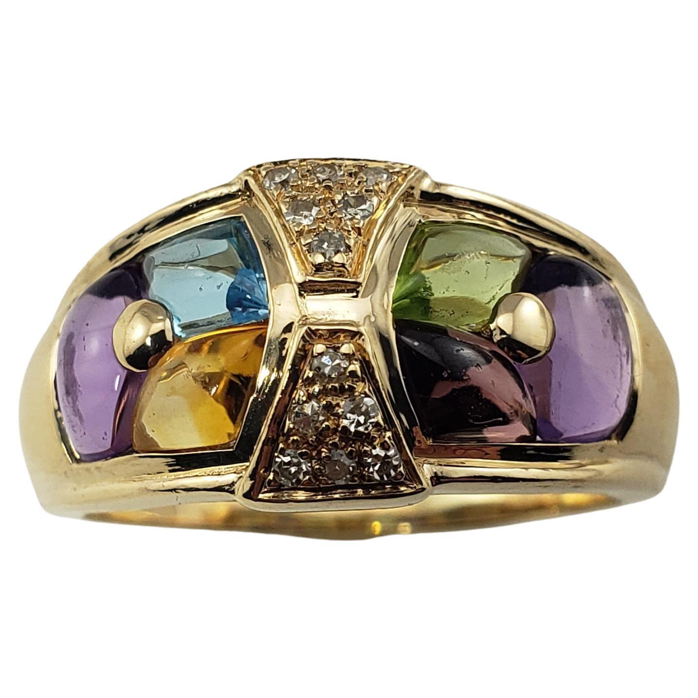 9 Karat Yellow Gold Gemstone Harem Ring at 1stDibs