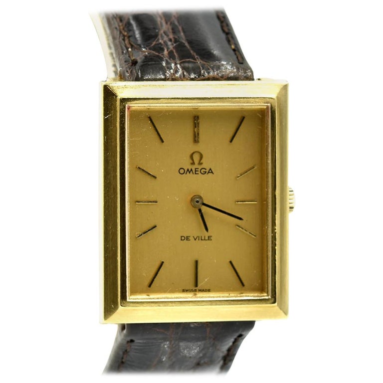 Vintage 14 Karat Yellow Gold Omega DeVille Watch Caliber 625, circa ...