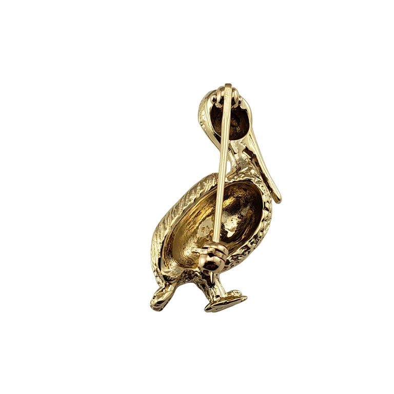 Vintage 14 Karat Yellow Gold Pelican Pin/Brooch For Sale at 1stDibs