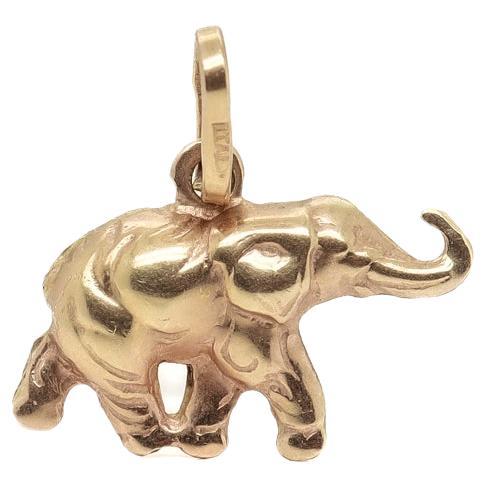 Vintage 14K Gold Elephant Charm for a Bracelet For Sale at 1stDibs