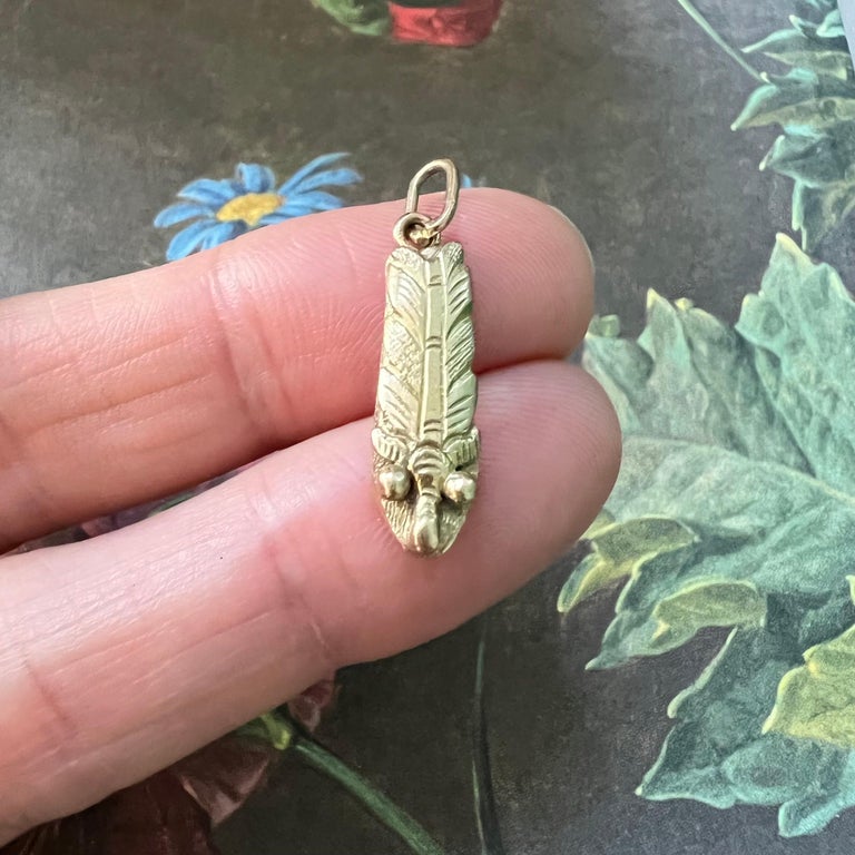 Mid-Century 14K Gold Fantasy Animal Creature Charm Pendant For Sale at ...