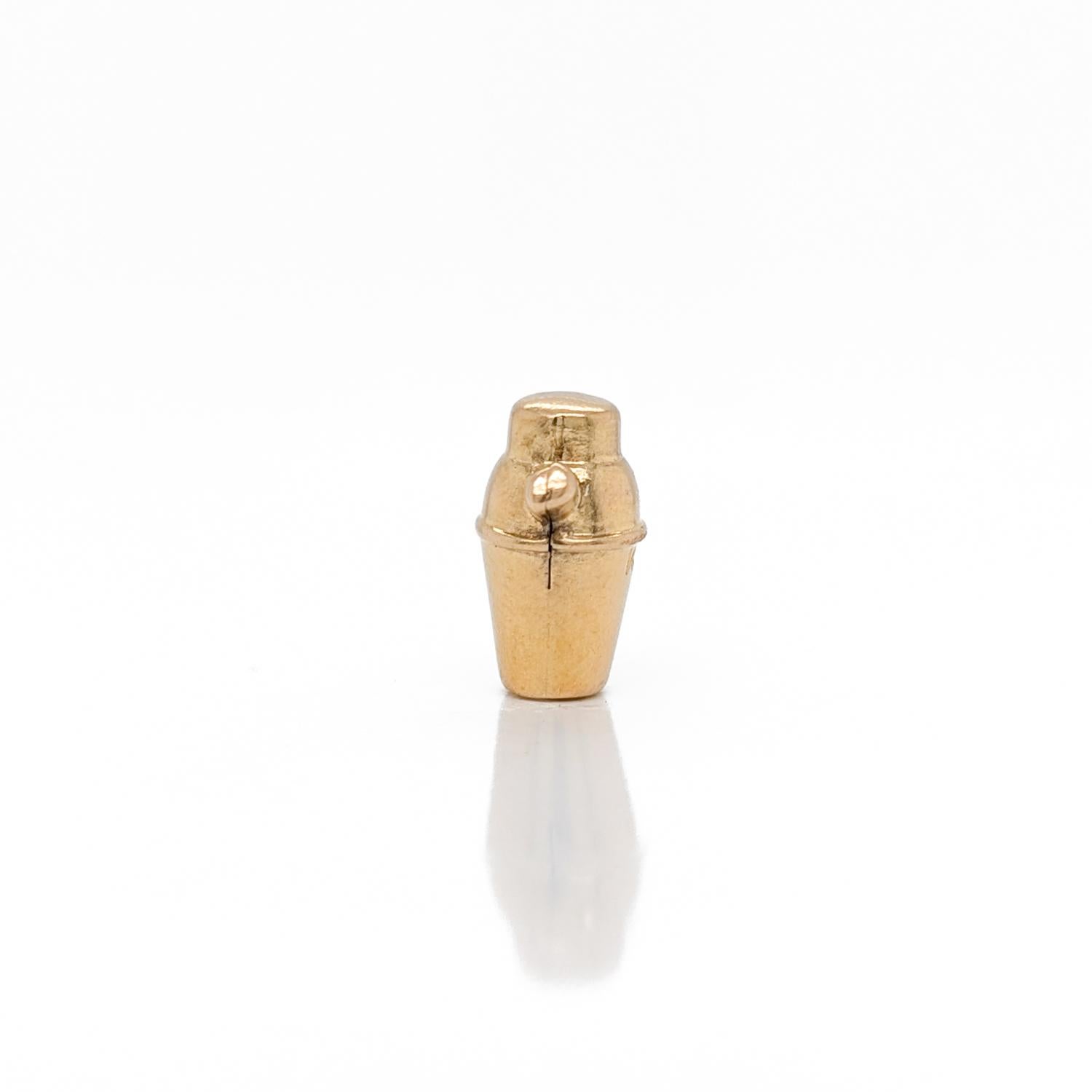 Vintage 14K Gold Figural Cocktail Shaker Charm for a Bracelet For Sale ...