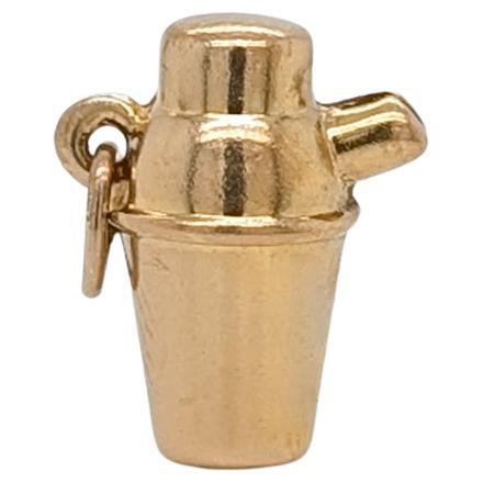 Vintage 14K Gold Figural Cocktail Shaker Charm for a Bracelet For Sale ...