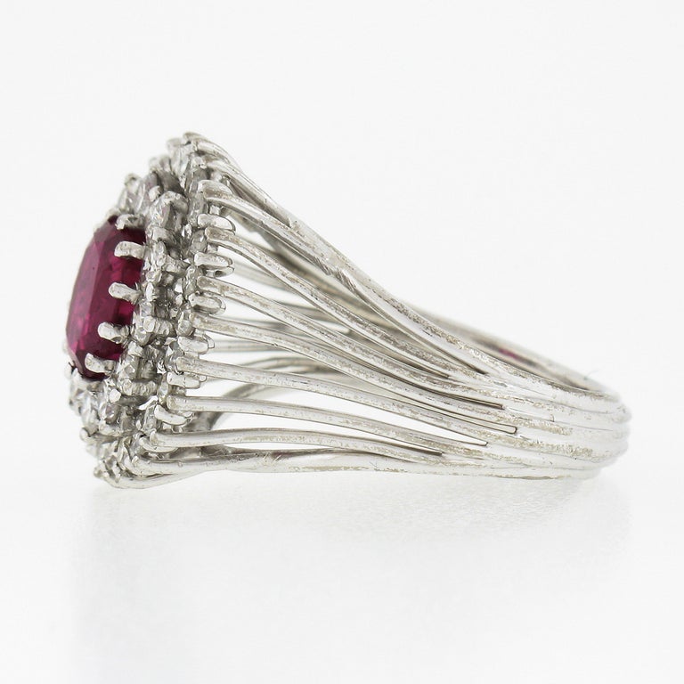 Vintage 14k Gold GIA Burma No Heat Ruby and Diamond Double Halo ...