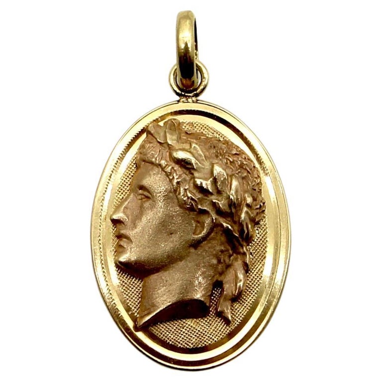 Vintage 14k Gold Julius Caesar Charm or Pendant For Sale at 1stDibs