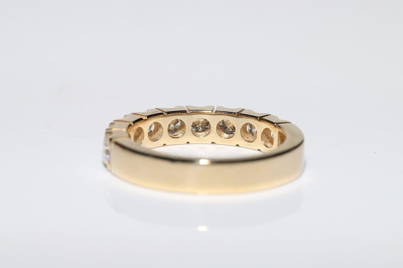 Vintage 14k Gold Natural Diamond Decorated Pretty Ring For Sale at 1stDibs