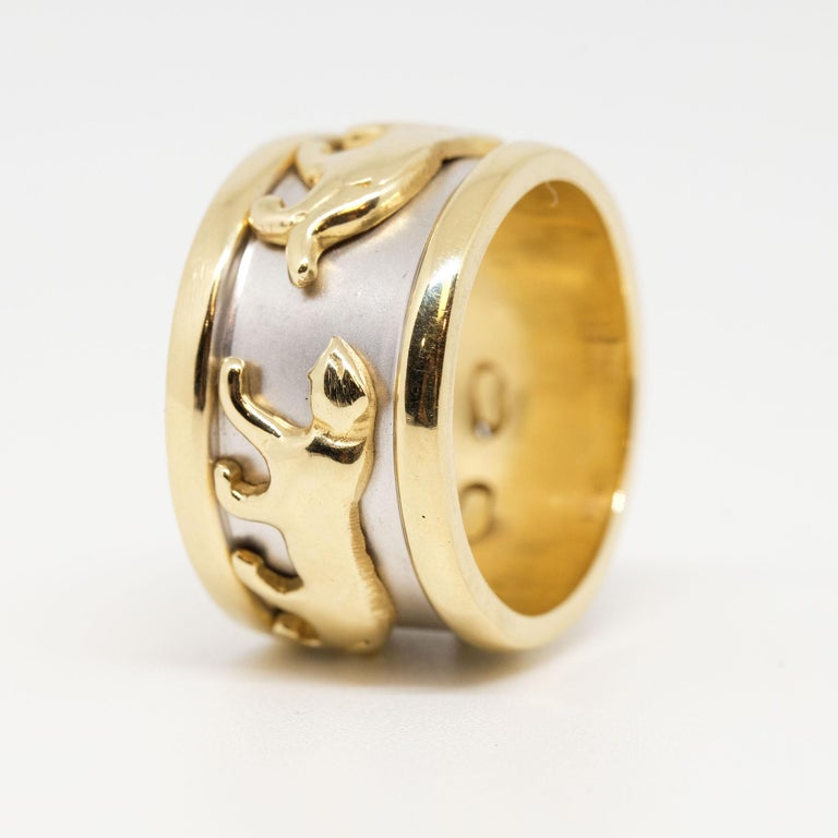 Vintage 14K Gold Pantera Ring For Sale at 1stDibs