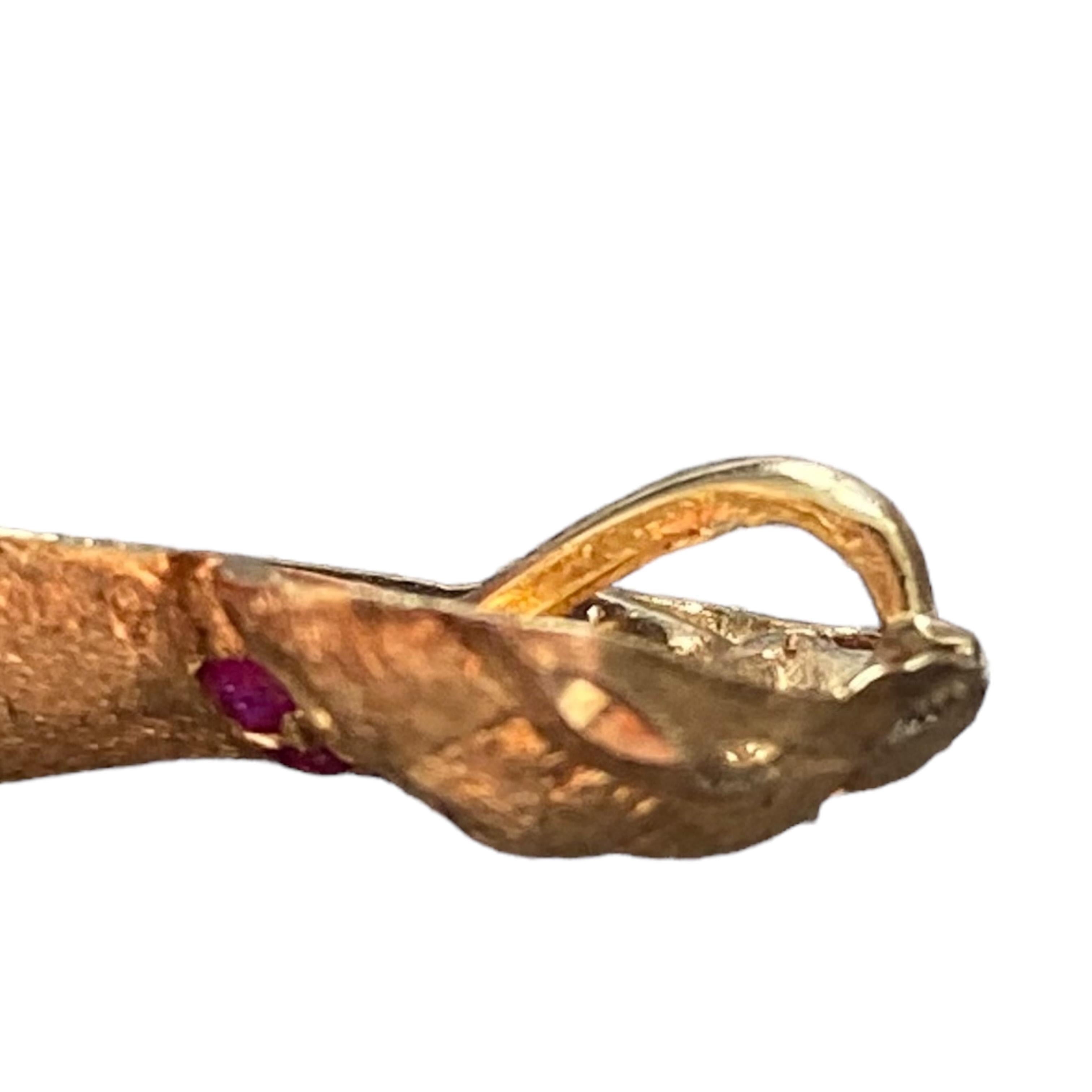 Vintage 14K Gold and Ruby Hand Pendant For Sale at 1stDibs