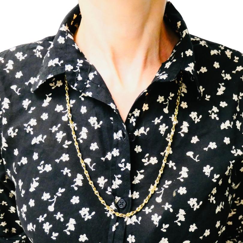Vintage 14k Gold Swirl Link Chain Necklace at 1stDibs