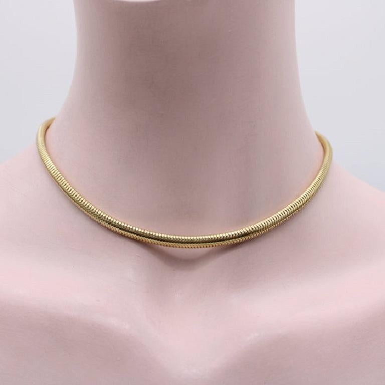 Vintage 14K Gold Thick Snake Chain Necklace, circa 1970’s For Sale at ...