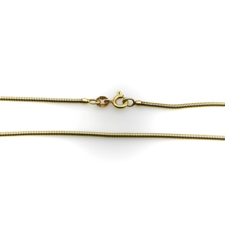 Vintage 14k Long Italian Snake Chain For Sale at 1stDibs