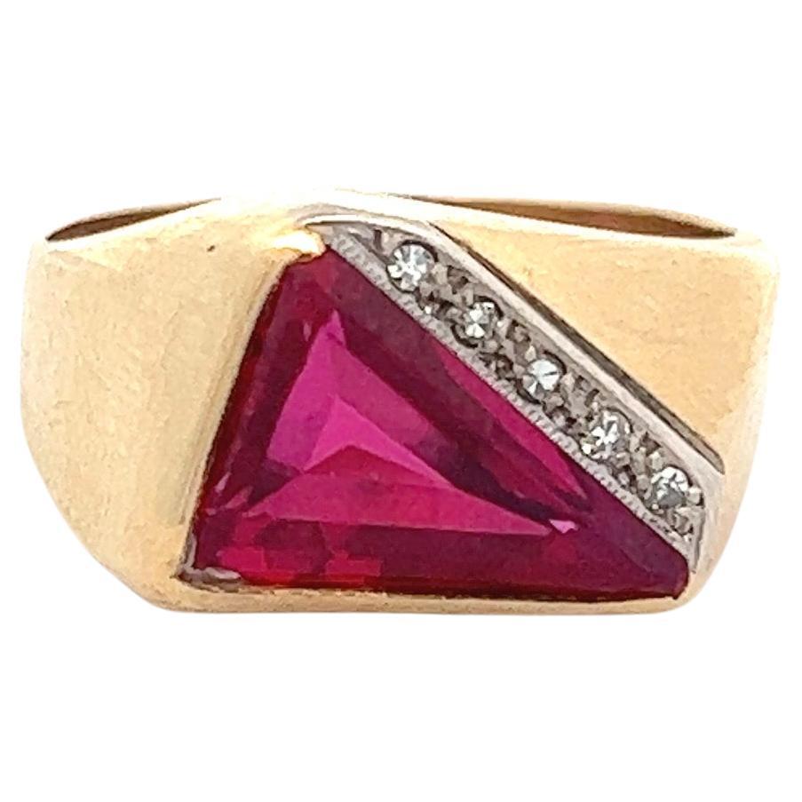 Vintage 14k Ruby Diamond Ring For Sale at 1stDibs