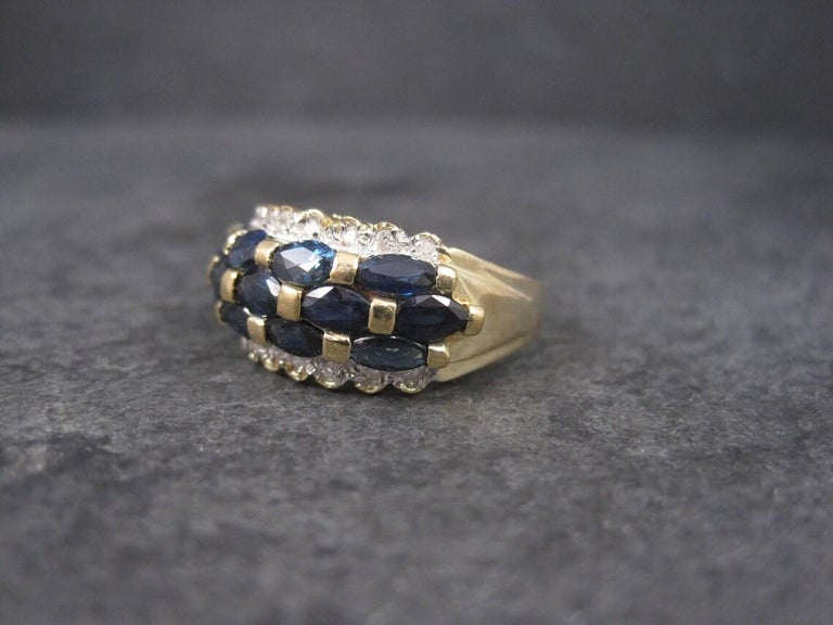 Vintage 14k Sapphire and Diamond Ring For Sale at 1stDibs