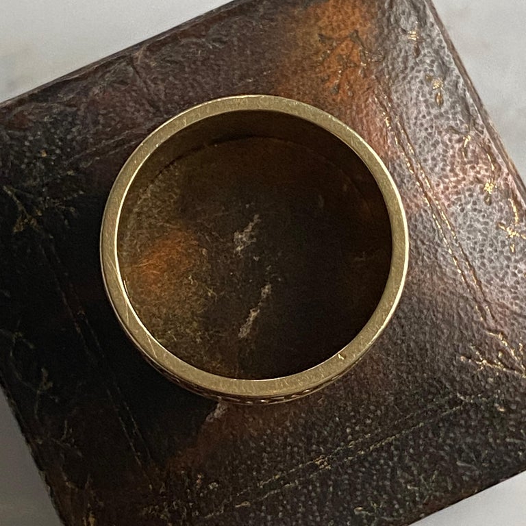 Vintage 14k Two-Tone Pattern Design Ring For Sale at 1stDibs