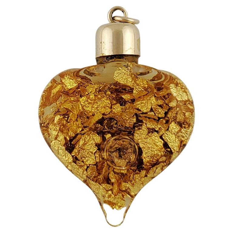 14K Yellow Floating Gold Pendant at 1stDibs