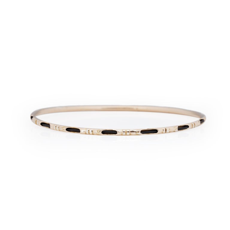 Vintage 14K Yellow Gold Elephant Hair Bangle Bracelet, #1900722332 at ...