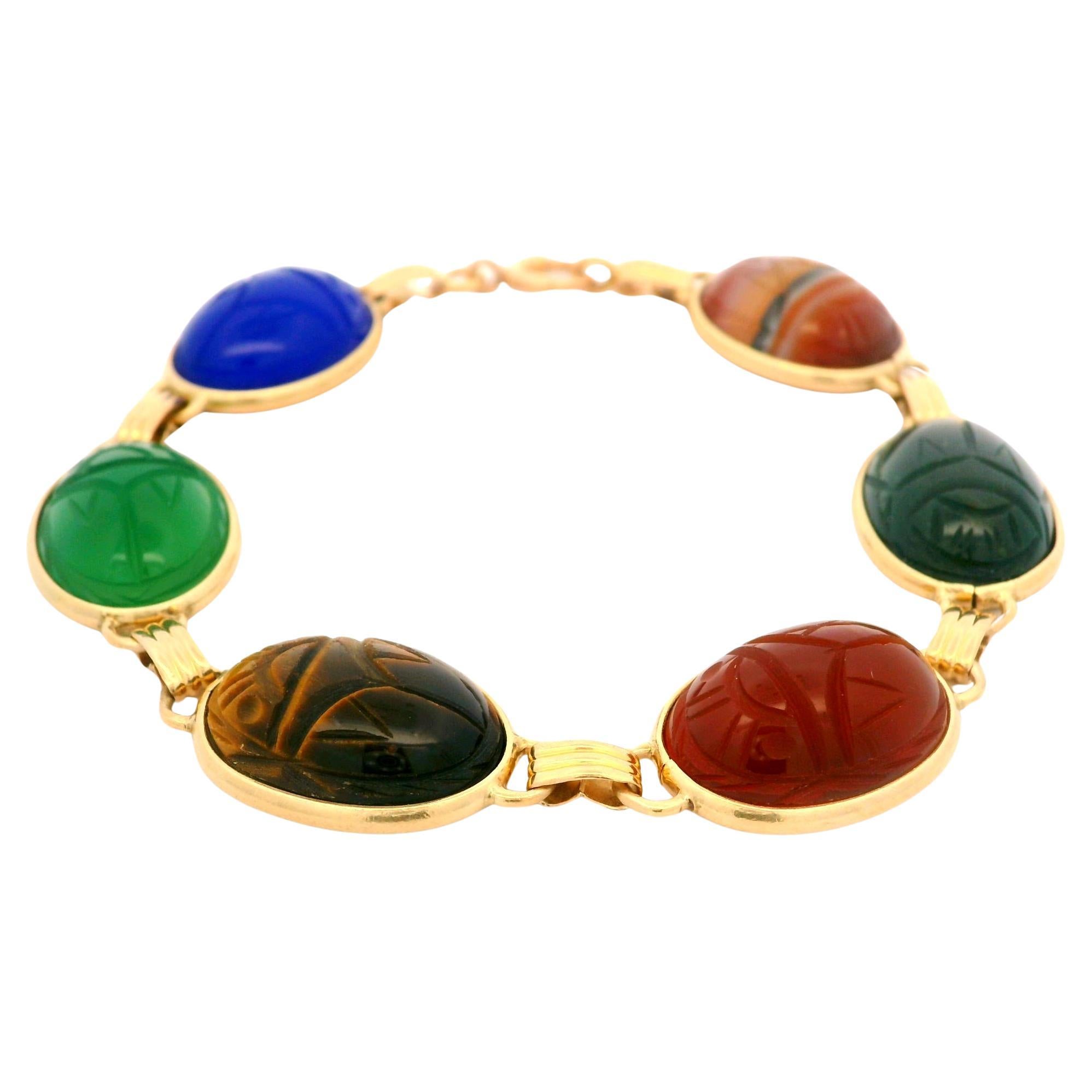 14k Yellow Gold Multi Genuine Colored Stone Bezel Low Profile Line Link ...