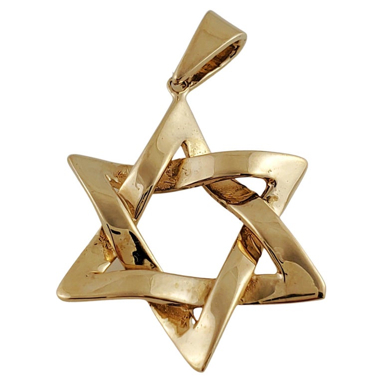 14K Yellow Gold Star of David Pendant/Charm at 1stDibs