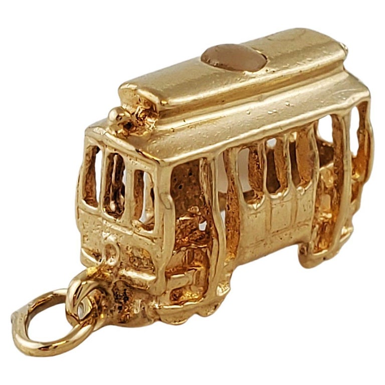 14K Yellow Gold Trolly Charm at 1stDibs