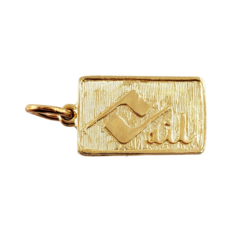 Vintage 14K Yellow Gold Vail Ski Charm at 1stDibs