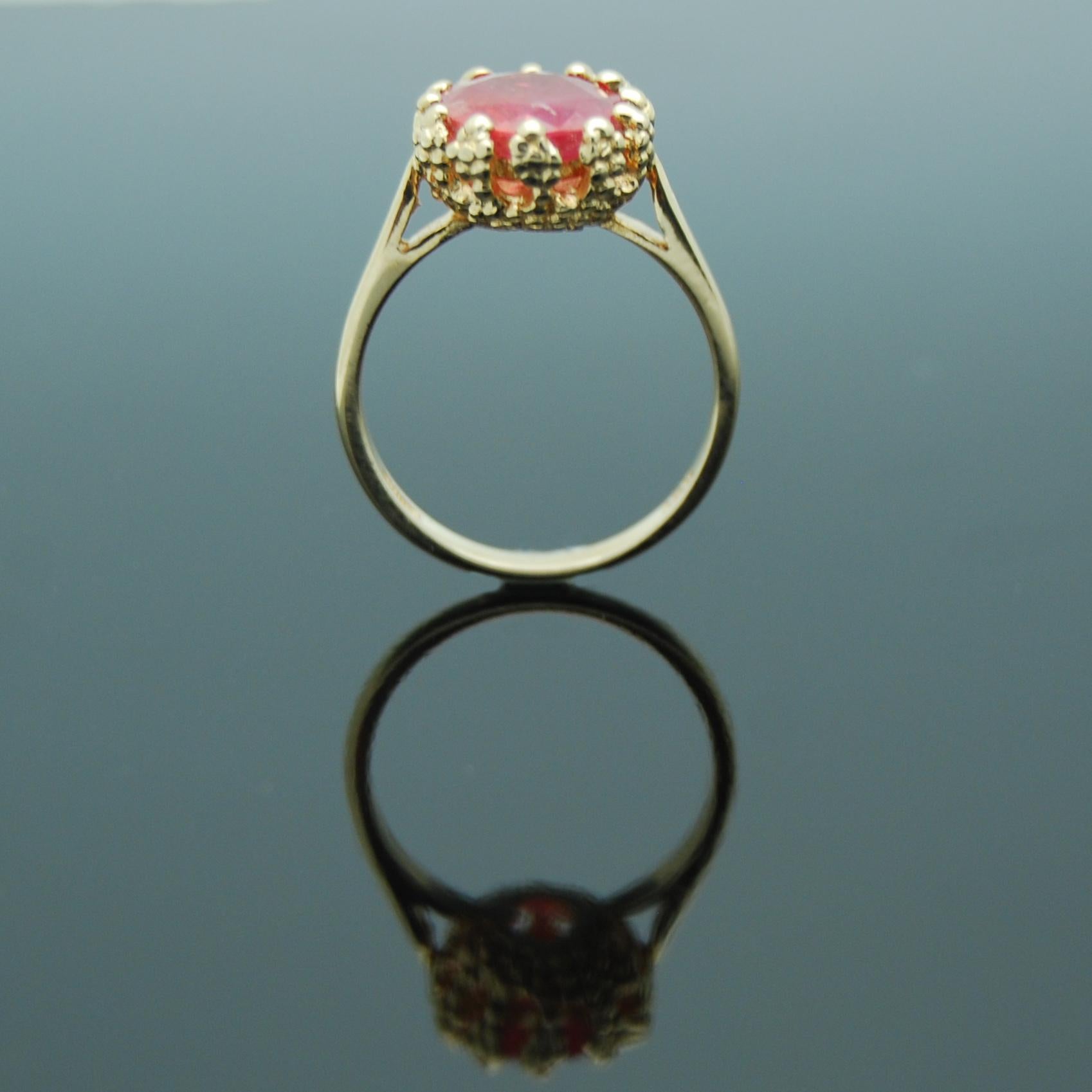 Vintage 14 Karat Yellow Gold Red Sapphire Ring at 1stDibs | red ...