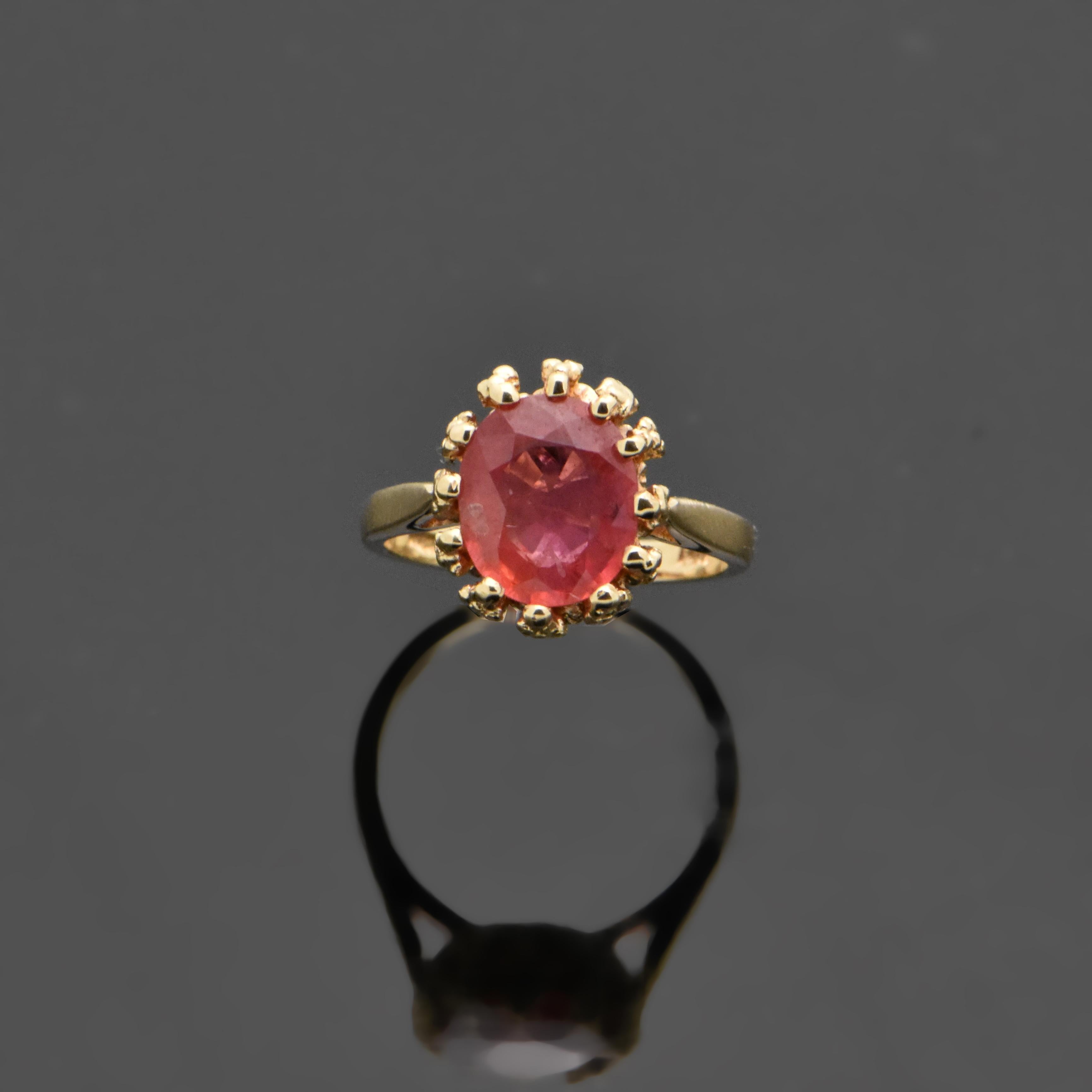 Vintage 14 Karat Yellow Gold Red Sapphire Ring at 1stDibs | red ...