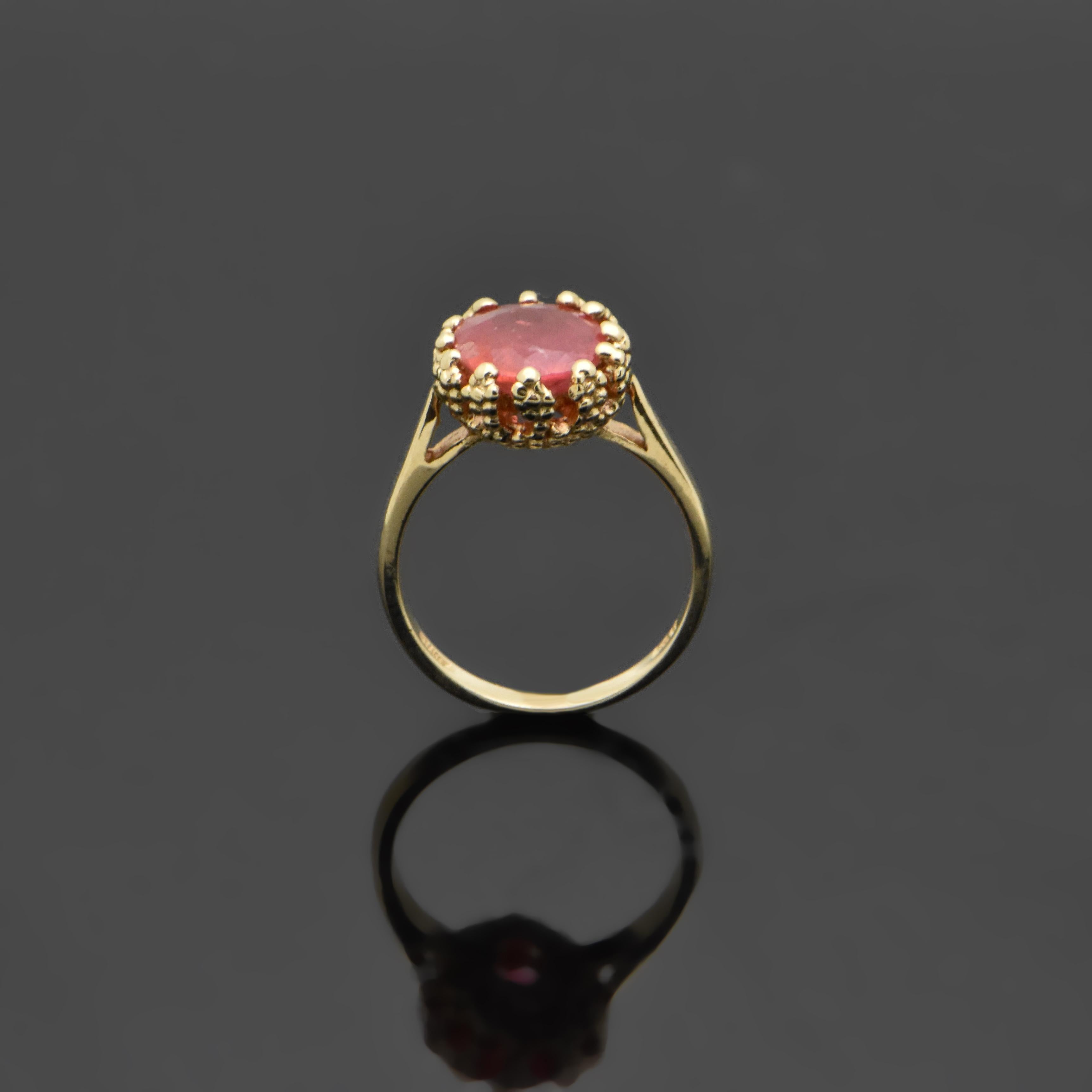 Vintage 14 Karat Yellow Gold Red Sapphire Ring at 1stDibs | red ...