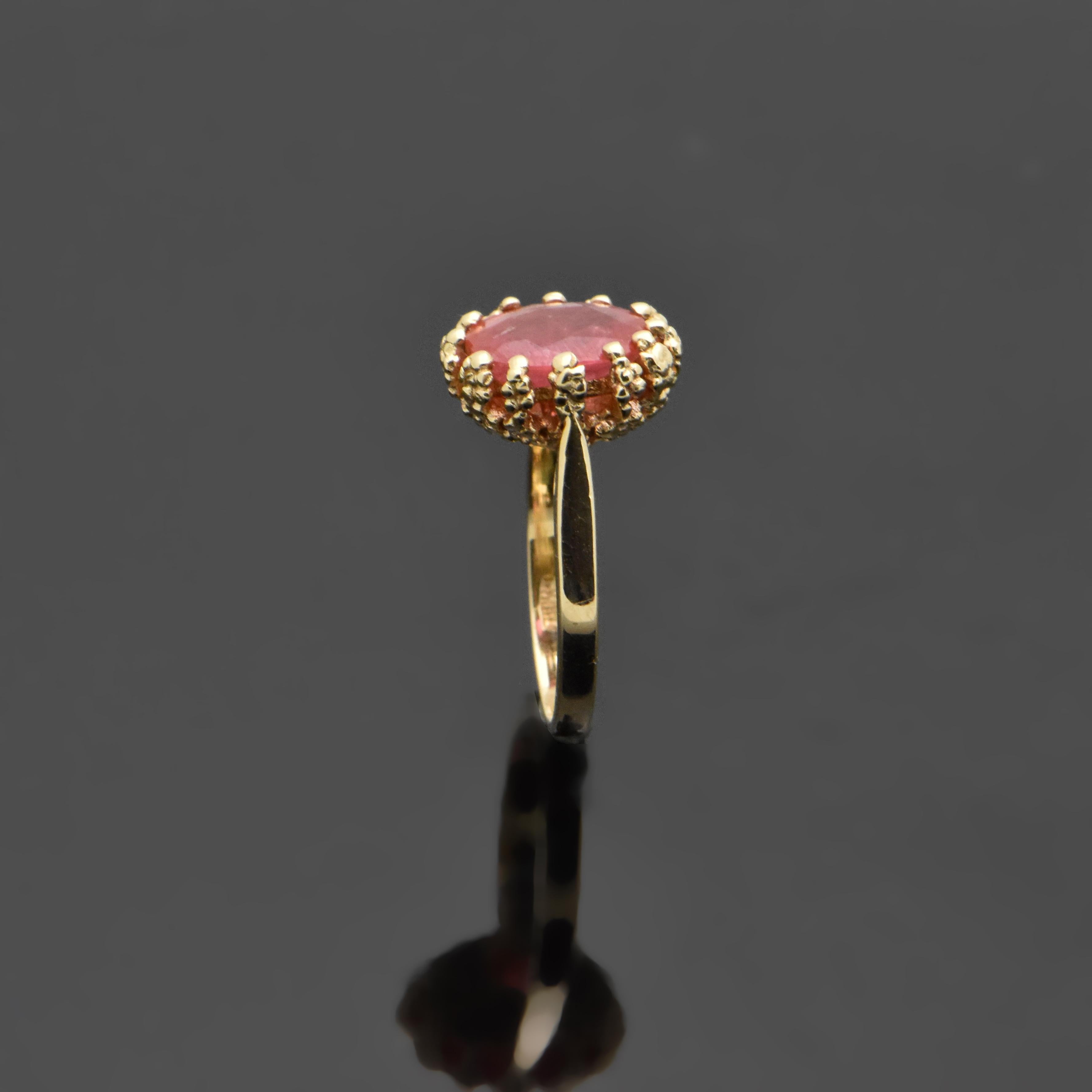 Vintage 14 Karat Yellow Gold Red Sapphire Ring at 1stDibs | red ...