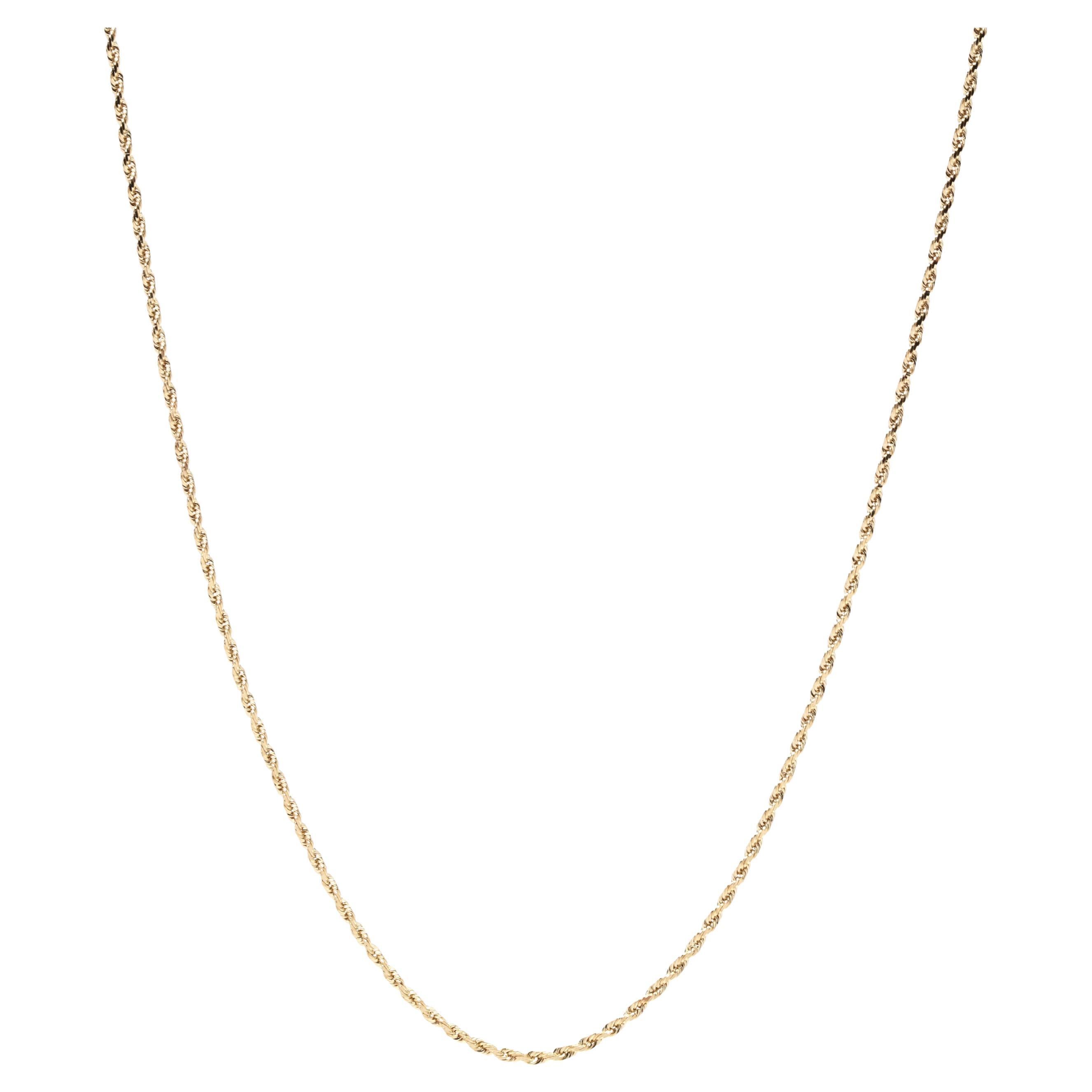14 Karat Gold Rope Chain For Sale at 1stDibs