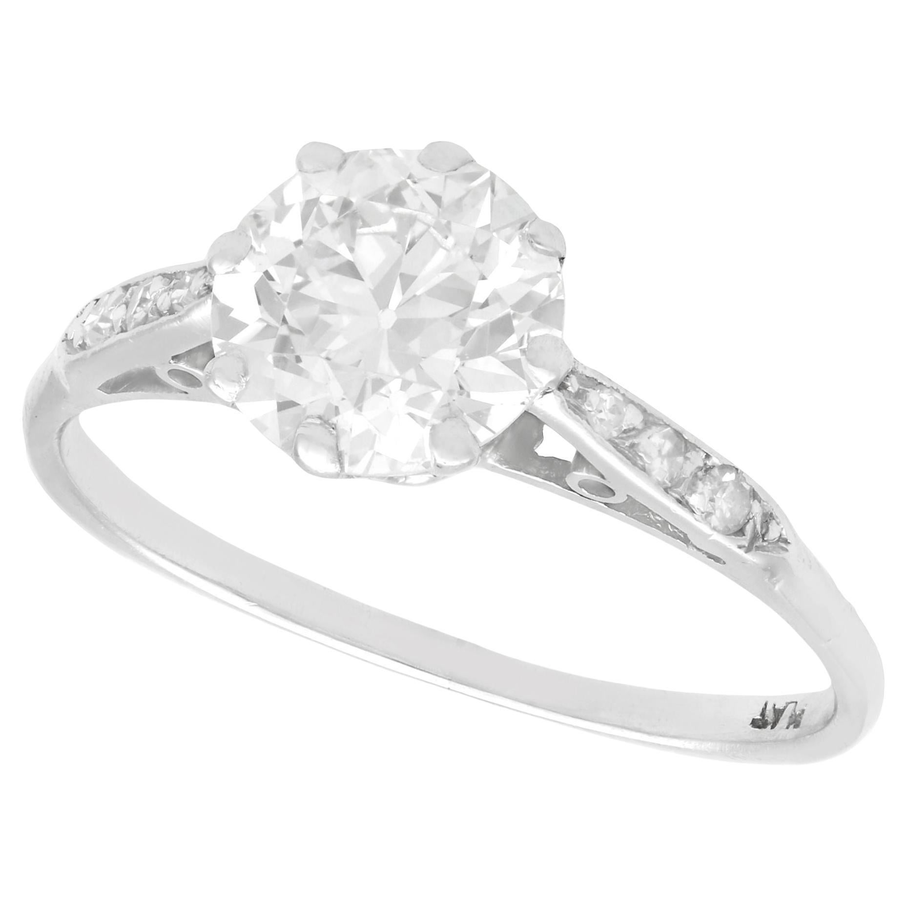 Classic Vintage Diamond Solitaire Engagement Ring 1.27 Carat Center ...